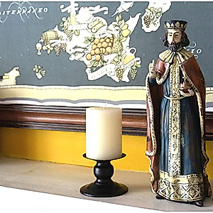 Young&L 2 Pcs Matte Black Candle Holders，Metal Decorative Candle Holders Ideal for Pillar Candles，Bedroom Living Room Fireplace,Wedding Decor, Home Decor Gifts Retro Candleholder