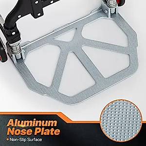 MoNiBloom Stair Climbing Cart Portable Folding Hand Truck and Dolly, Heavy-Duty 151 lb Capacity Aluminum Trolley Cart with Telescoping Handle and Bungee Cord for Travel Office