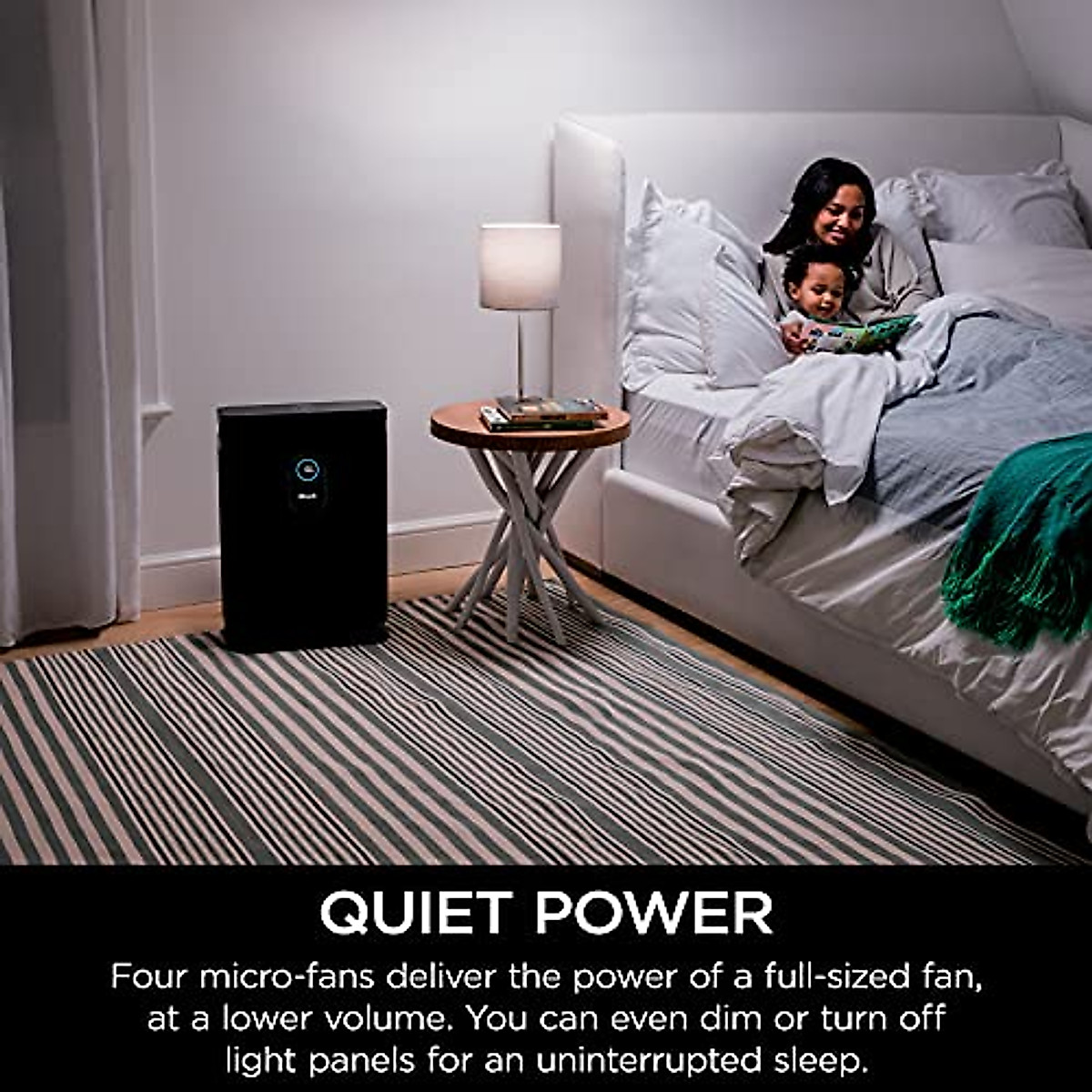 Shark HE402 Air Purifier 4 True HEPA Cleans up to 1000 Sq. Ft., Captures 99.98% of Particles, dust, allergens, Smoke, 0.1–0.2 microns, Advanced Odor Lock, Quiet, 4 Fan, Charcoal Gray