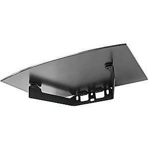 VIVO Floating Wall Mount Tempered Glass Shelf for DVD Player, Audio, Gaming System, Streaming Devices, Black, MOUNT-SF011