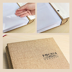 Photo Album 4x6 - Picture Album 160 Slots of Horizontal and Vertical Photo Slots, Album Cover is Designed with Linen Cotton, Great for Wedding, Anniversary, Baby, Family (Grey)