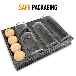 HOMEARAY Glass Food Storage Jars with Lids – Premium Transparent Cereal Jars Storage with Ball Cork Lid – Flour and Sugar Jars with Cork Stopper – Ideal for Storing Your Food