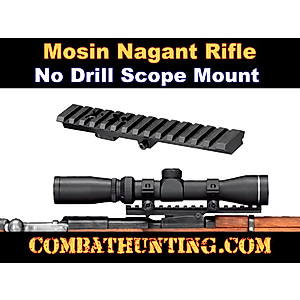 Mosin Nagant 2-7x32 Long Eye Relief Scope + Scout Rail Mount for Mosin Nagant 91/30 M38 M44 1891 91/30 1891/30 Rifles +1 Inch Ring + 7.62 x 54R Caliber Cartridge
