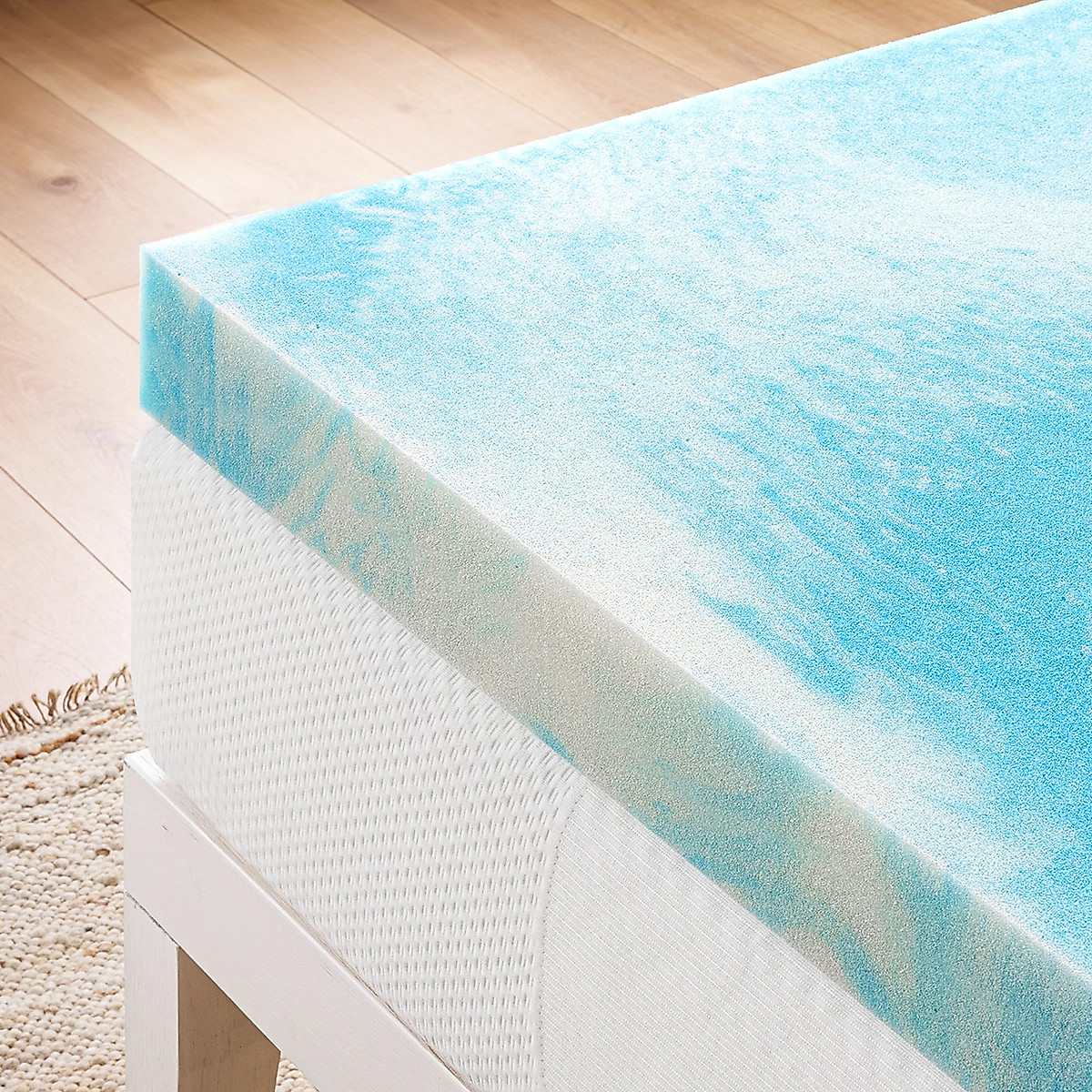 Best Price Mattress 4 Inch Swirl Gel AeroBreeze Cooling Air Flow Memory Foam Mattress Topper, Full