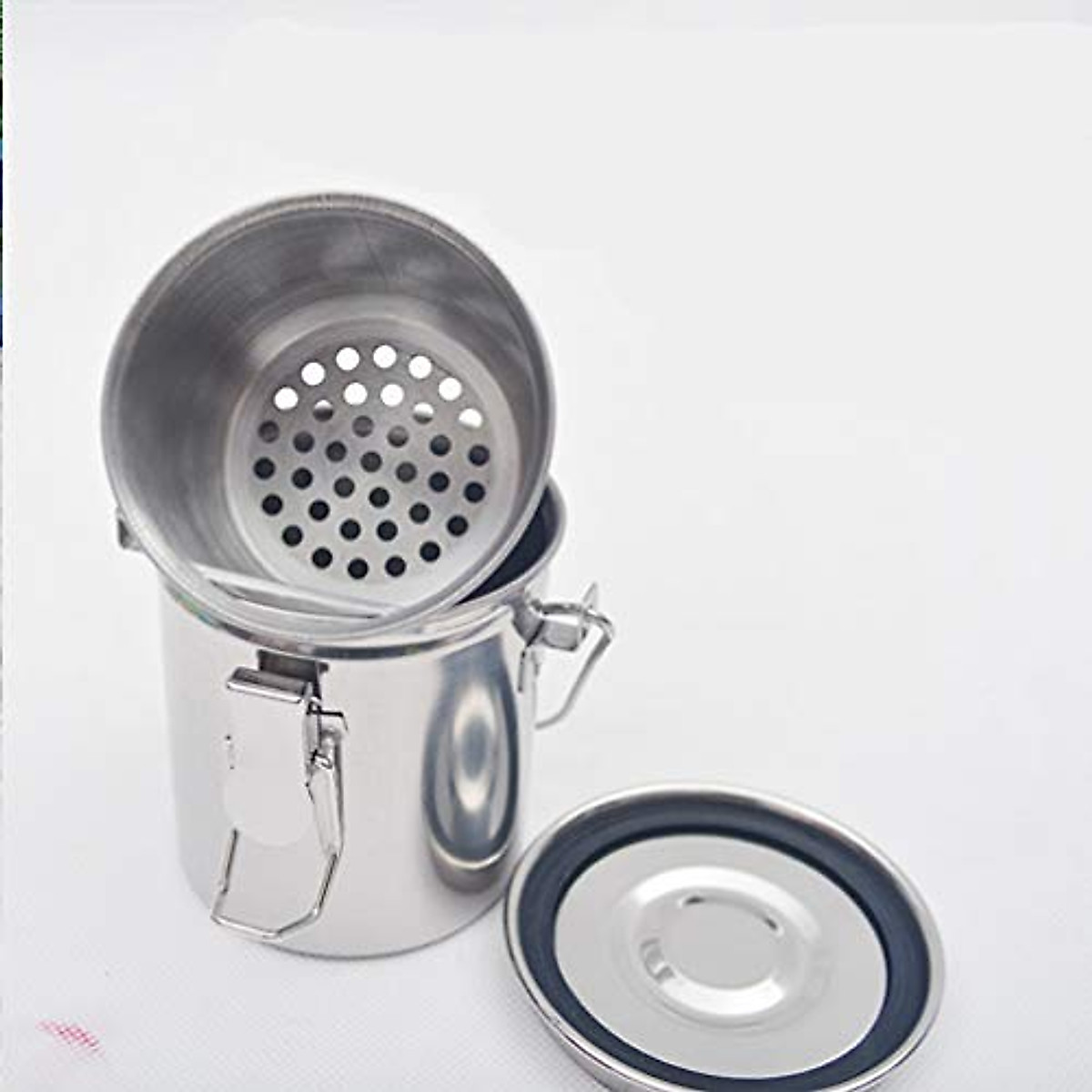 EXCEART Stainless Steel Brush Washer Portable Leak-Proof Artist Paint Brush Cleaner with Lid Removable Filter Screen for Oil Painting