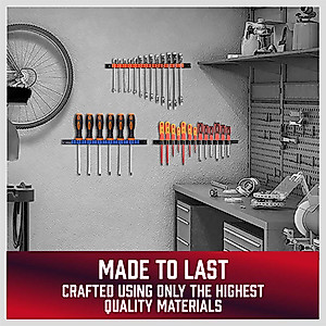 HORUSDY 4-Piece Screwdriver Organizer and Wrench Organizer, Hand Tool Holder with Clips