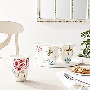 Lenox Butterfly Meadow Hydrangea 4-Piece Porcelain Mug Set, 4 Count (Pack of 1), Multi