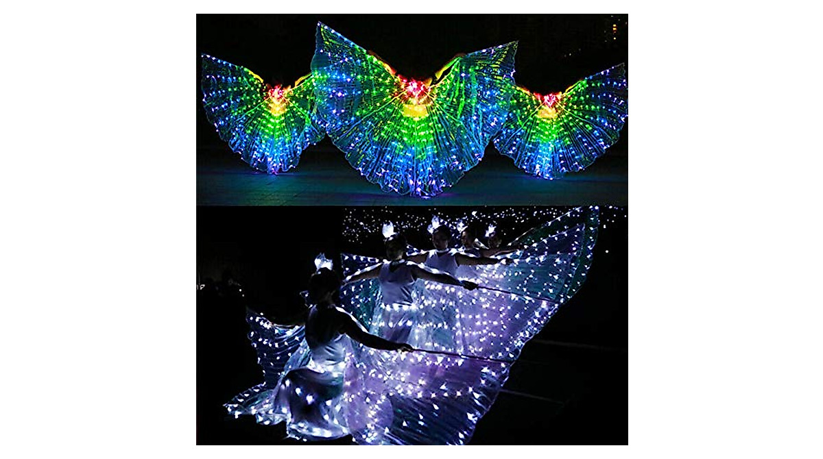 LED Belly Dance Angel Wings for Dazzling Performances