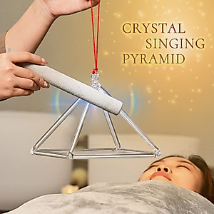 CVNC 12 Inch Quartz Crystal Singing Pyramid Healing Musical Instrument + Carry Case Bag For Sound Healing Meditation