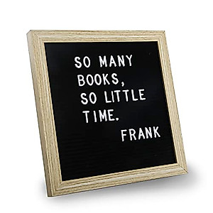 C CRYSTAL LEMON Letter Board by Crystal Lemon, Felt Letter Board, 10x10 inches, Changeable Wooden Message Board Sign, Wood Frame, Wall Mount, with Display Stand (Black) by C Crystal Lemon