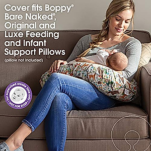 Boppy Nursing Pillow Cover Original, Earth Tone Woodland, Cotton Blend Fabric, Fits Boppy Bare Naked, Original and Luxe Breastfeeding Pillow, Awake Time Only 1 Count (Pack of 1)