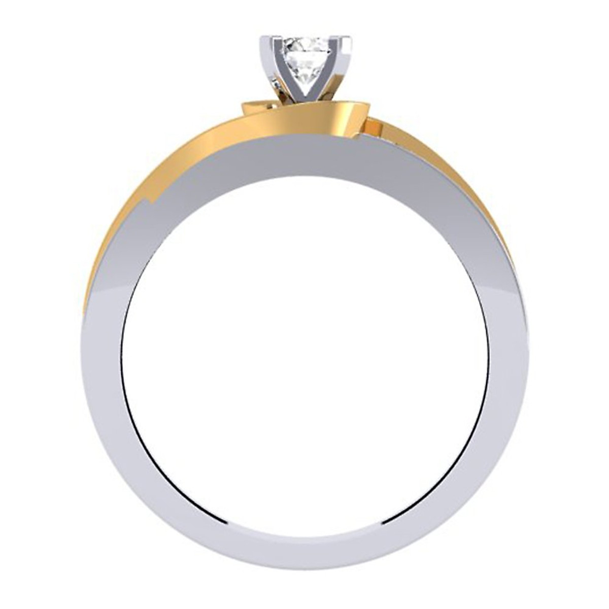 Dazzlingrock Collection 0.40 Carat (ctw) 14K Two Tone Gold Round White Diamond Ladies Twisted Bridal Engagement Ring, Size 5.5