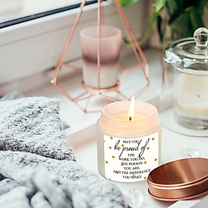 Fumete 10 Pcs Jars Scented Soy Candles 3.5 oz Candles Thank You Gifts for Employee Appreciation Gifts Secretary Coworker Nurse Teachers (Proud, White)