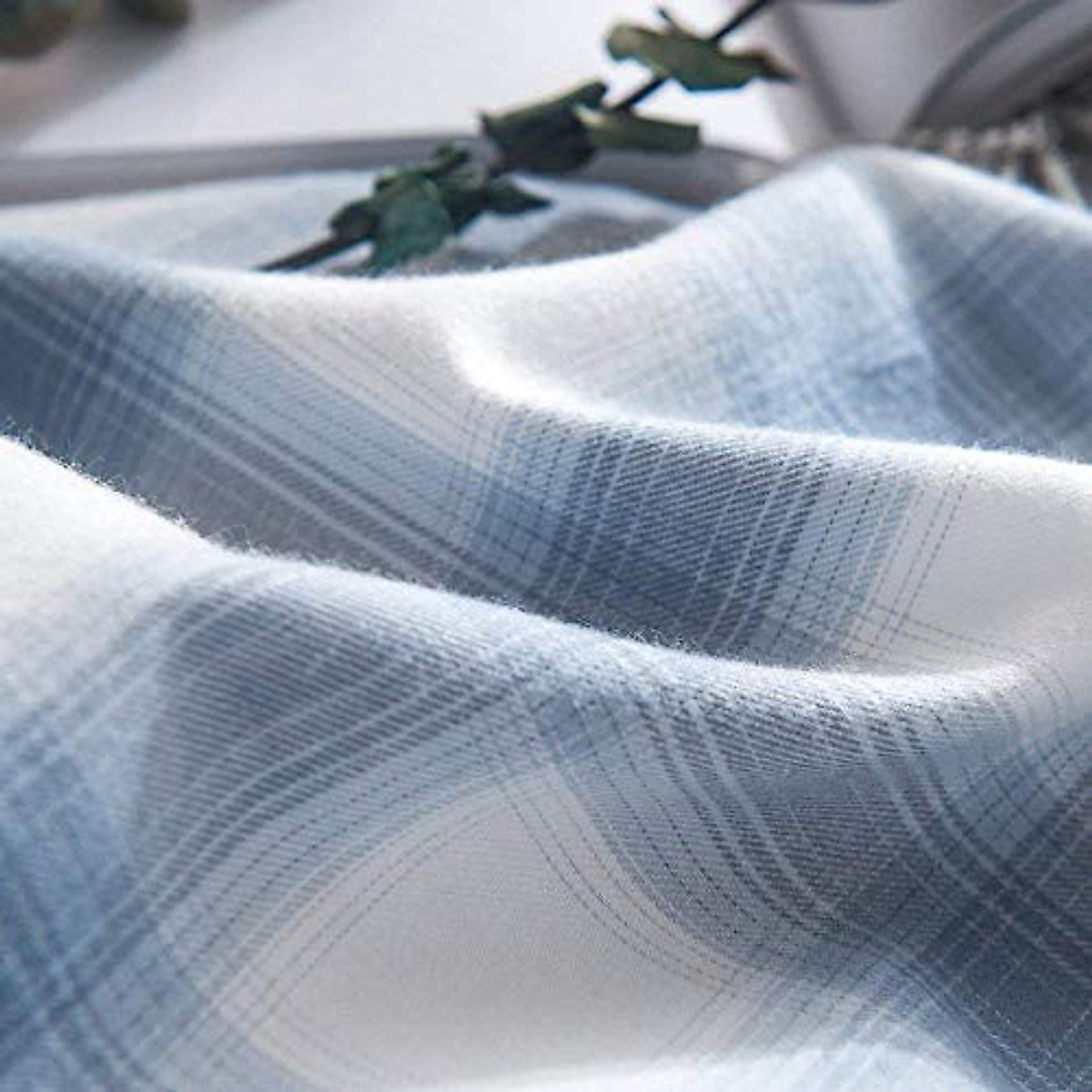 Merryfeel Duvet Cover Set,100% Cotton Rustic Plaid Flannel Comforter Cover with 2 Pillowshams, 3pieces Bedding Set -King