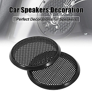 X AUTOHAUX 2pcs 1.5" Black Audio Speaker Cover Mesh Subwoofer Grill Horn Guard Protector