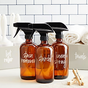 Talented Kitchen 141 Laundry Room Labels for Jars and Containers, Preprinted White Script Stickers for Linen Closet, Bathroom Organization, Cleaning Supplies (Water Resistant)