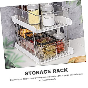 Cabilock Sliding Rack Makeup Organizer Box Storage Dresser Desk Vanity Storage Drawers Organizer Under Sink Organizer Bathroom Organizer Cosmetics Display Shelf Kitchen Rack Bathroom Tray