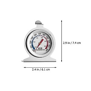 YARDWE 2pcs Oven Thermometer Kitchen Temperature Indicator Cooking Temperature Gauge BBQ Oven Temperature Teller Grill Monitor Dial Oven Temperature Gauge Stainless Steel Metal Pointer