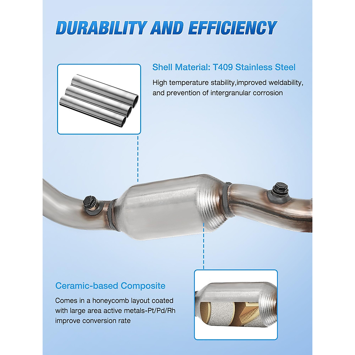 Nilight Catalytic Converter for Ford F250 F350 F450 F550 Super Duty 2005 2006 2007(EPA Standard)