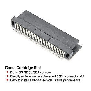 ASHATA 32Pin Game Cartridge Slot for DS NDSL GBA Console, 32Pin Replacement Connector Cartridge Slot Cartridge Card Reader Slot Repair Accessory Part for DS NDSL GBA