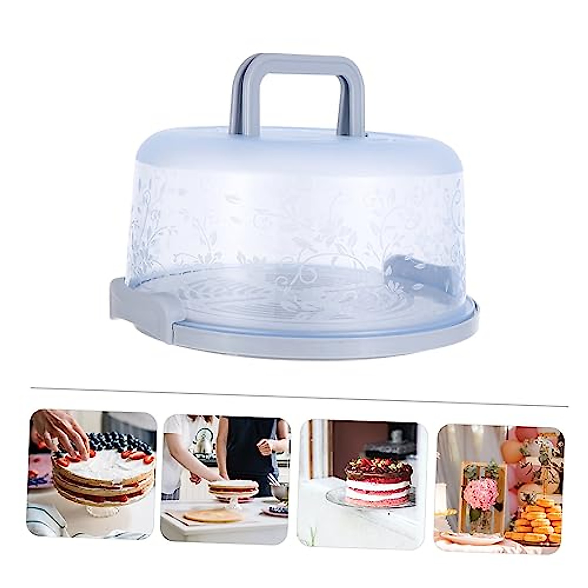 HEMOTON 1 PC Box Portable Cake Box Angel Food Cake Pan Cupcake Dome Lid Portable Cake Container Fruit Containers Plastic Storage Box Plastic Container Birthday Cake Box Plate Cover