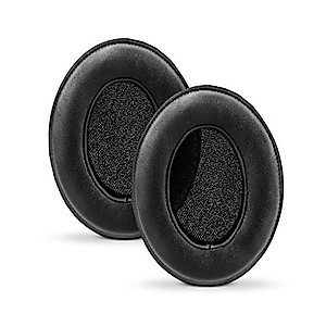 BRAINWAVZ Sheepskin Ear Pads for ATH M50X, M50XBT, M40X, HyperX, SHURE, Turtle Beach, AKG, ATH, Philips, JBL, Fostex Replacement Memory Foam Earpads & Fits Many Headphones (See List), Leather Oval
