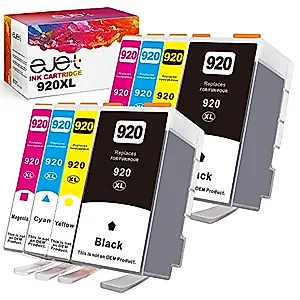 920XL Ink Cartridges Replacement for HP 920 920XL, High Capacity Black & Color ejet Compatible for 920XL Combo Pack for HP OfficeJet 6000 6500 6500a 7000 7500 7500a(Black, Cyan,Magenta,Yellow, 8 Pack)