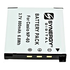 SDNP60 Lithium-Ion Rechargeable Battery - Ultra High Capacity (3.7V 800 mAh) - Replacement for Casio NP-60 Battery For Casio Exilim EX-FS10, EX-S10, EX-S12, EX-Z9, EX-Z29, EX-Z80, EX-Z85, EX-Z90