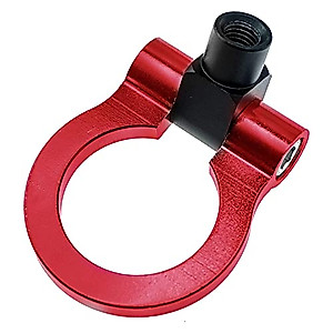 Xotic Tech Sport Track Racing Style CNC Aluminum Screw-on Tow Hook Front Bumper Compatible with Mazda 3 6 CX-5 MX-5 or Cadillac XLR or Chevrolet Corvette (Red)