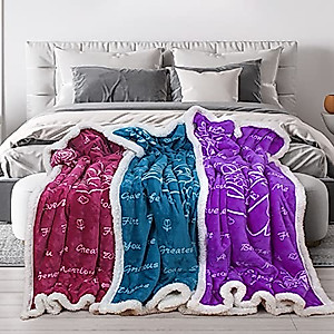 DOKEYWELL Birthday Gifts for Mom Unique Mom Gifts from Son Daughters for Mothers Day Valentines Day Christmas - I Love You Mom Sherpa Hugs Blanket 50"x60" (Seablue)