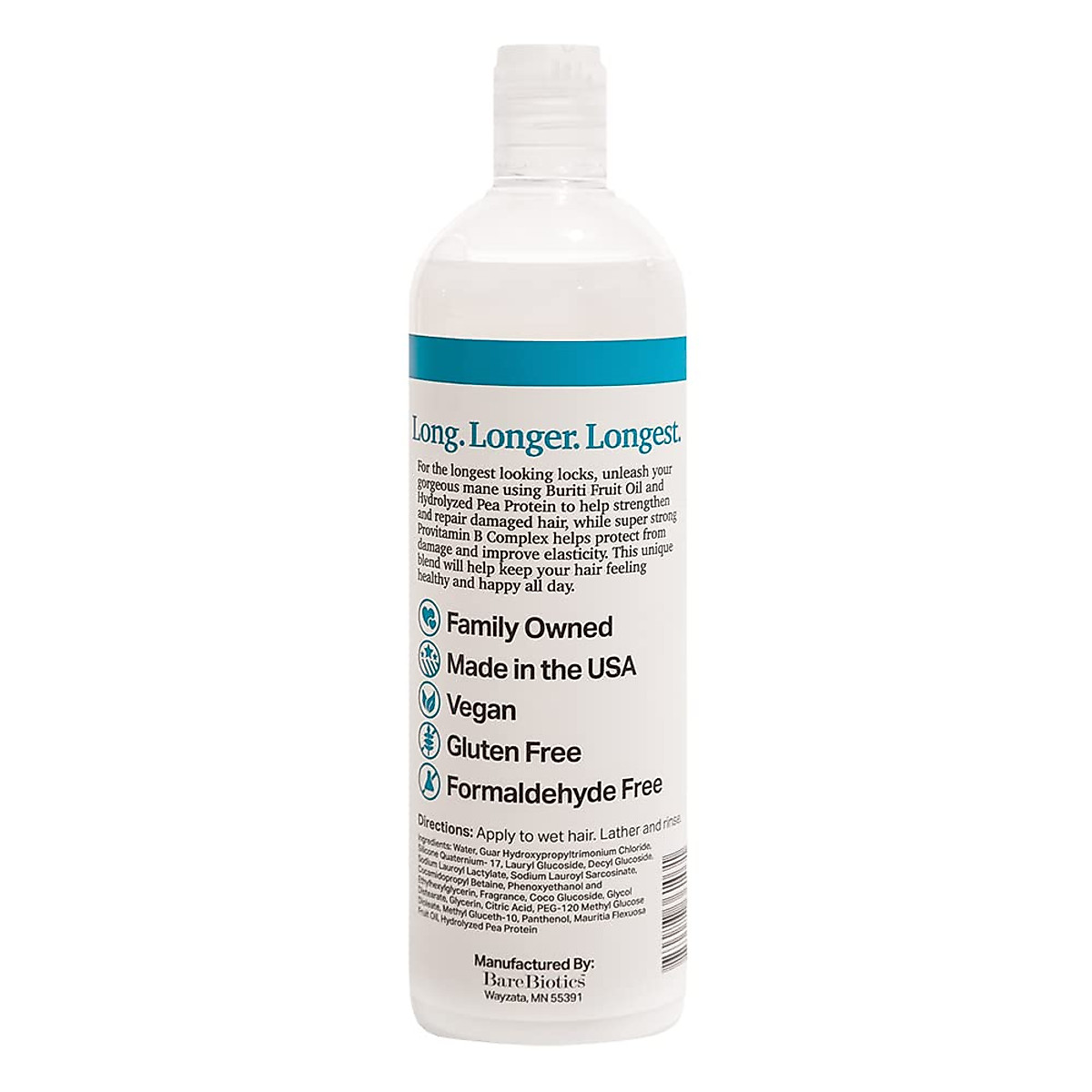 BARE BIOTICS Long. Longer. Longest Anti-Breakage Shampoo, 16 fl. Ounces