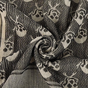 GERINLY Skeleton Shemagh Scarf Palestine Men Tactical Military Desert Scarf Summer Cotton Arab Wrap Shawls Dustproof (Beige)