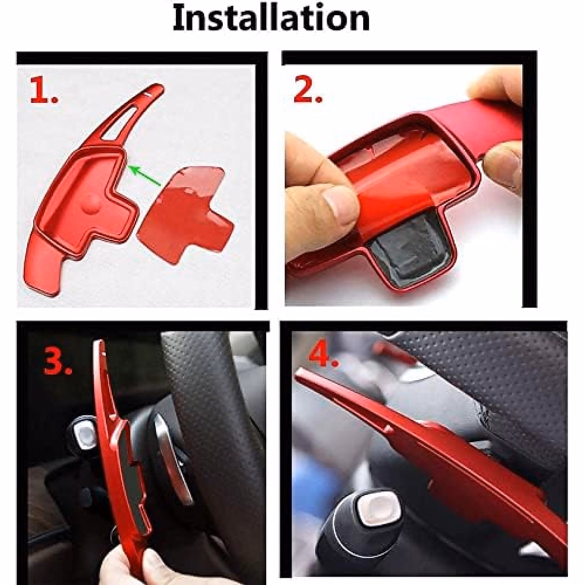 Paddle Shifters for Mercedes Benz 2015-2019 GLS GLA GLE GLE W166 Aluminum-AlloySteering Wheel Paddle Shifter Extension Shift Paddle Blade Red