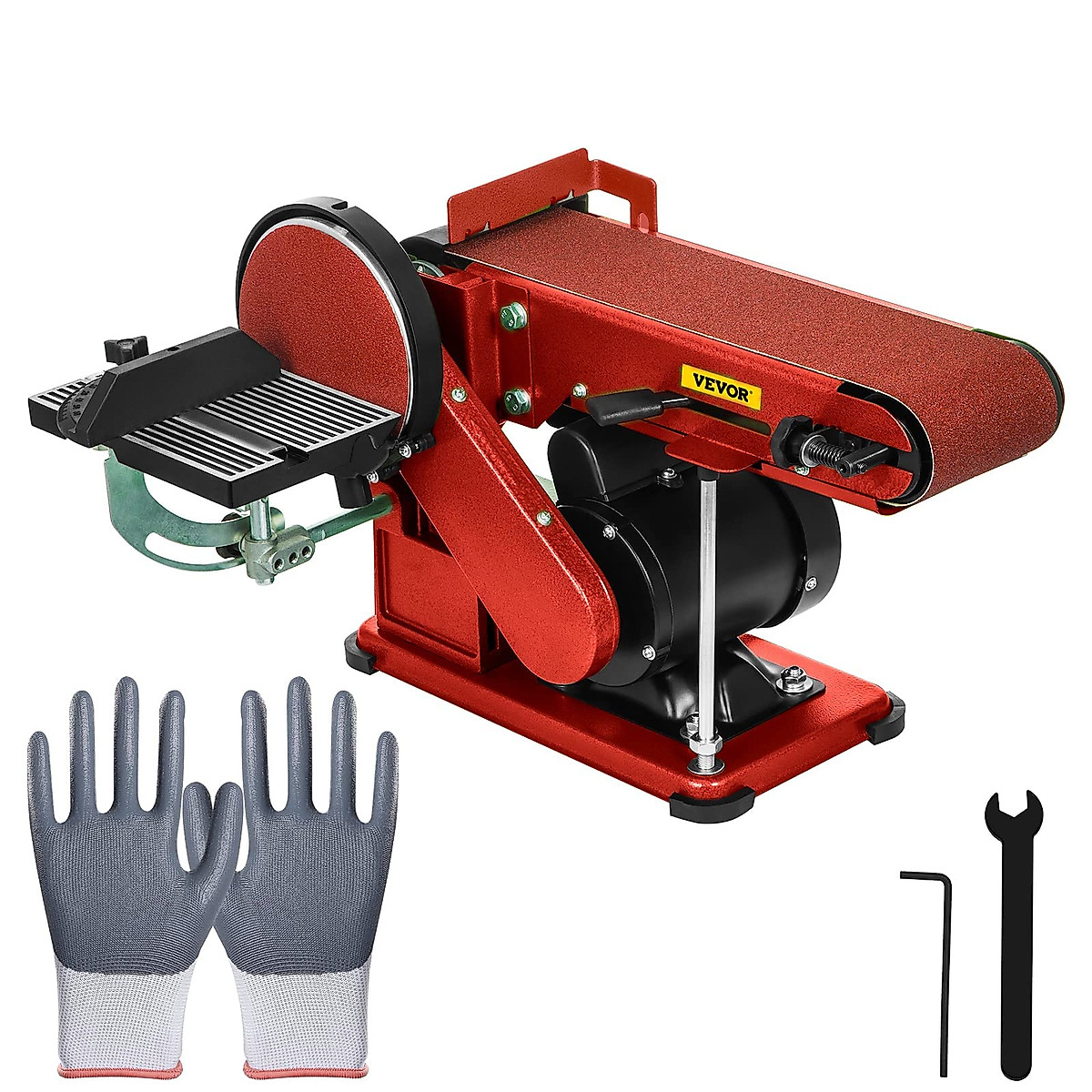 Happybuy Belt Disc Sander 4x36inch and 6inch Disc, Benchtop Disc Sander 375W,Disc Combo Sander with Built-In Dust Collection,Bench Sander for Woodworking