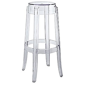 Modway Casper Modern Acrylic Bar Stool in Clear - Fully Assembled