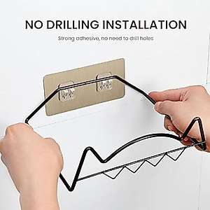 YCZARD 14Pcs Shower Caddy Adhesive Hooks Replacement, Shower Shelf Adhesive Stickers No Drilling, Gold Adhesive Shower Hooks Strong Adhesive for Showe Caddy, Soap Holder,Kitchen Racks(Single/Double)