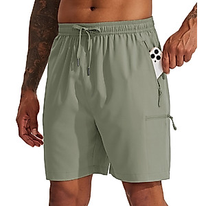 Willit Men's Hiking Cargo Shorts Quick Dry Golf Athletic Shorts 7" Lightweight Summer Shorts with Pockets Sage Green L