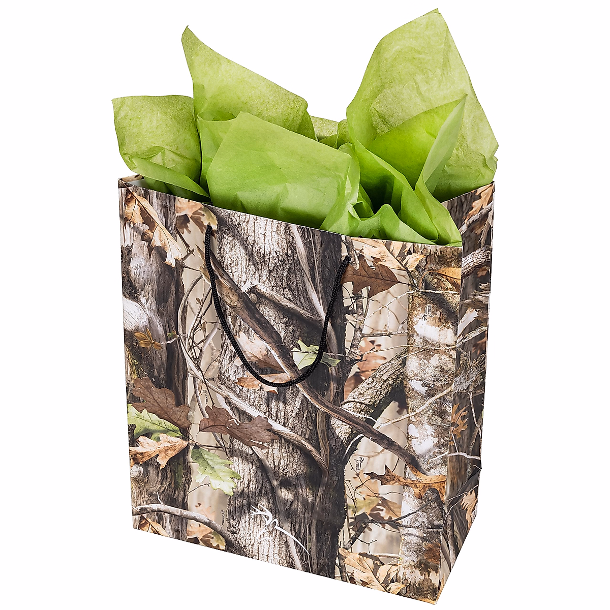 Havercamp Next Camo Party Gift Bag | 1 Count | Great for Hunter Themed Party, Camouflage Motif, Birthday Event, Graduation Party, Father's Day Celebration