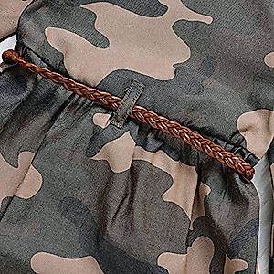 IWOKA Baby Girls Camo-Camouflage Long Sleeve Belt Skirts+ArmyGreen Shorts Set (Camouflage, 0-6Months)