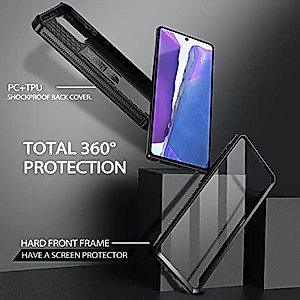Dexnor for Samsung Galaxy Note 20 5G Case, [Built in Screen Protector and Kickstand] Heavy Duty Military Grade Protection Shockproof Protective Cover for Samsung Galaxy Note 20 Black