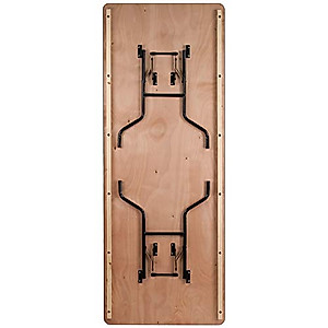 Flash Furniture 8-Foot Rectangular Wood Folding Banquet Table with Clear Coated Finished Top