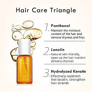 Kimtrue Hair oil for Frizzy Hair, Dry and Damaged hair,Curly hair and perm care,nourishing and Hydrating oils,Adds Shine and Smooths,Truly Non-greasy 2.7fl oz(80ml)