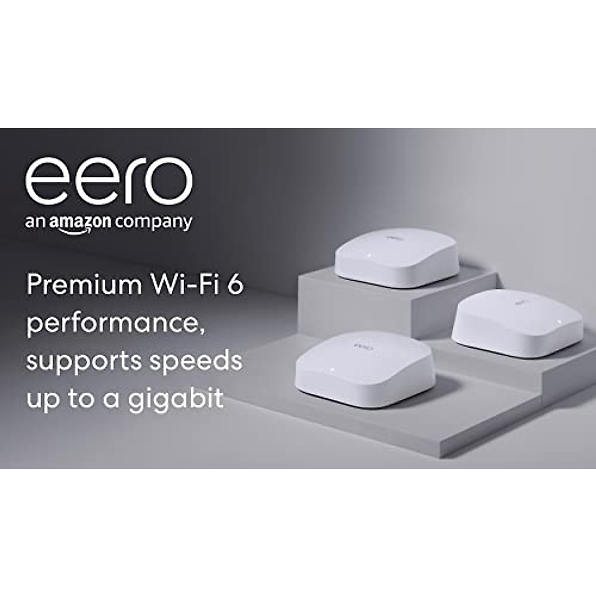Amazon eero Pro 6 mesh Wi-Fi 6 system | Fast and reliable gigabit speeds | connect 75+ devices | Coverage up to 6,000 sq. ft. | 3-pack, 2020 release