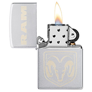 Zippo RAM Satin Chrome Pocket Lighter