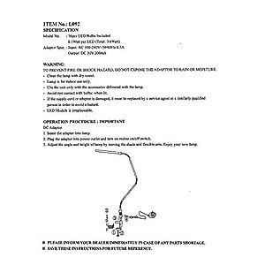 Desk Lamp with Clamp - Modern Contemporary LED Clip on Light for Desk or Table - Accessories for Home Office or Dorm Room by Lavish Home (Silver)