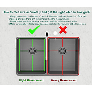 MIYUPTC Kitchen Sink Grates Bottom Grid for Kitchen Sink, Stainless Steel Metal Sink Bottom Grid Sink Protector Grid Center Drain Hole, Sink Grate (26"Lx14"W)