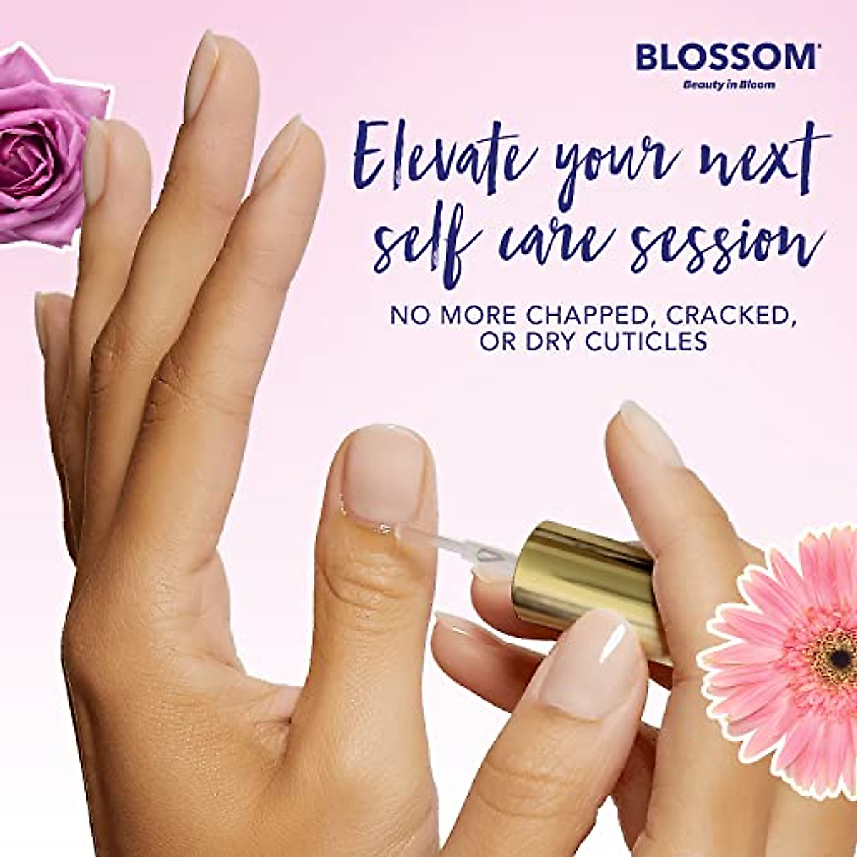 Blossom Hydrating, Moisturizing, Strengthening, Scented Cuticle Oil, Infused with Real Flowers, Made in USA, 0.42 fl. oz, Grape