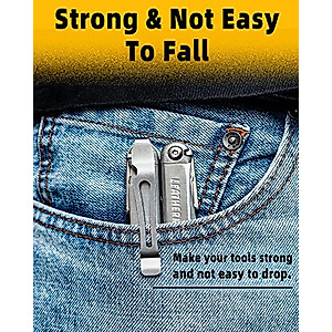 Quick-Release Pocket Clip, Multi-Tool Pocket Clip for Leatherman Wave with Lanyard Ring, Stainless Steel Leatherman Surge Accessories for Charge AL, Charge ALX, Charge Ti and Charge TTii(2 Pack)