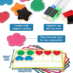 Torlam Magnetic Ten Frame Set, Math Games for Kids Math Manipulatives Elementary Kindergarten Preschool Classroom Must Haves, Math Counters Toddler Learning Toys Game for Homeschool Special Education