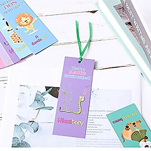 Kids Bookmark Silly Jokes Bookmarks Funny Animals Bookmarks Cartoon Hilarious Learning Bookmarks with Hanging Ropes for Teachers Students Classroom Rewards Supplies